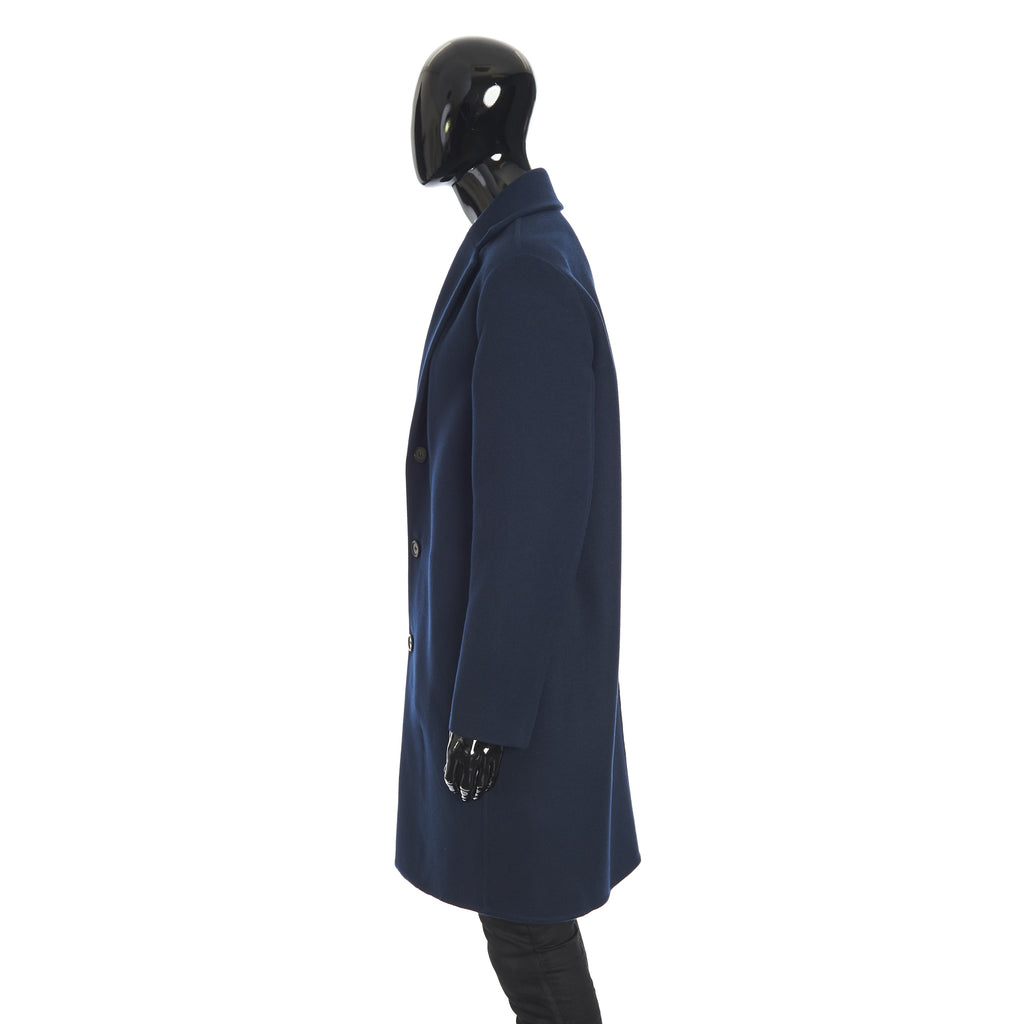 Findon Single Breasted Coat In Sapphire Blue Double Faced Cashmere – CHIIIQ